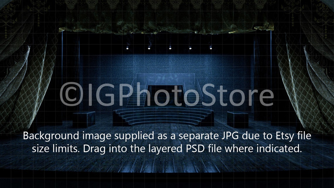 Concert Stage Layered Digital Backdrop Theatre Stage With | Etsy