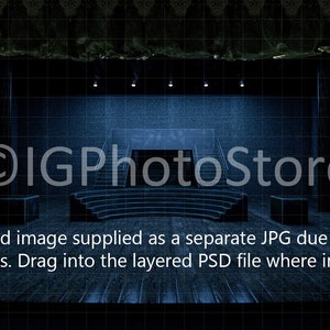 Concert Stage Layered Digital Backdrop, Theatre Stage With Lights ...