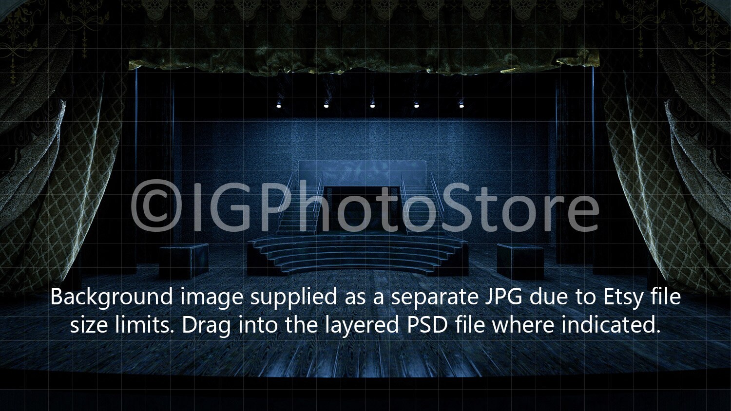 Concert Stage Layered Digital Backdrop Theatre Stage With - Etsy