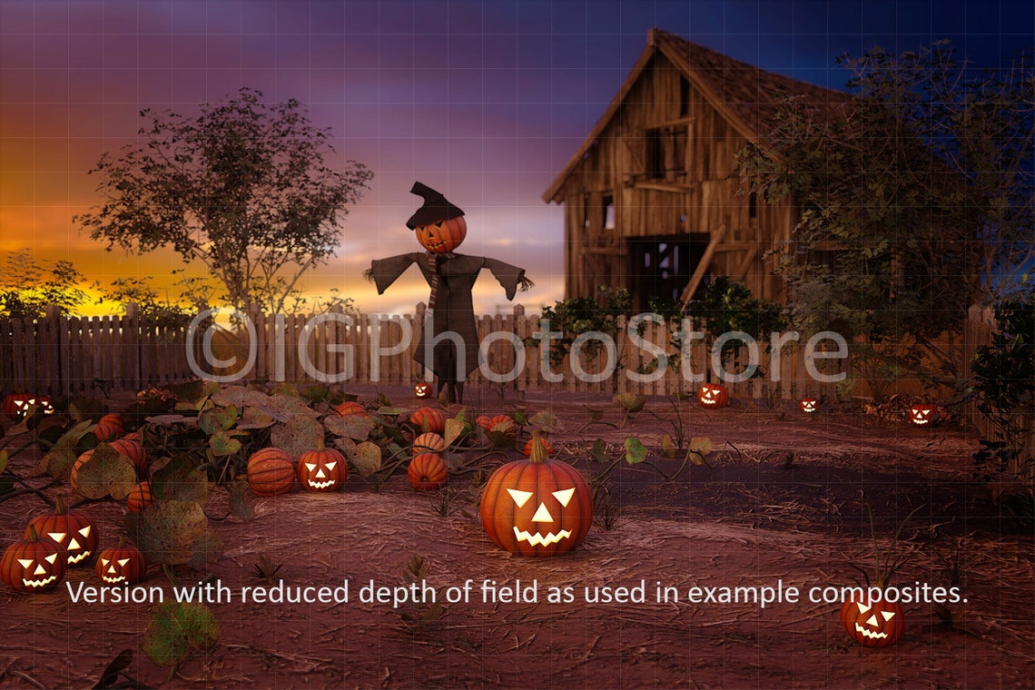 Halloween Digital Background Bundle, Digital Backdrop Set, Halloween ...