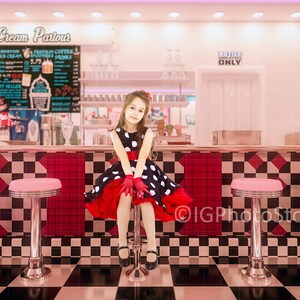Vintage Ice Cream Parlour Digital Backdrop, 1950s Vintage Digital ...