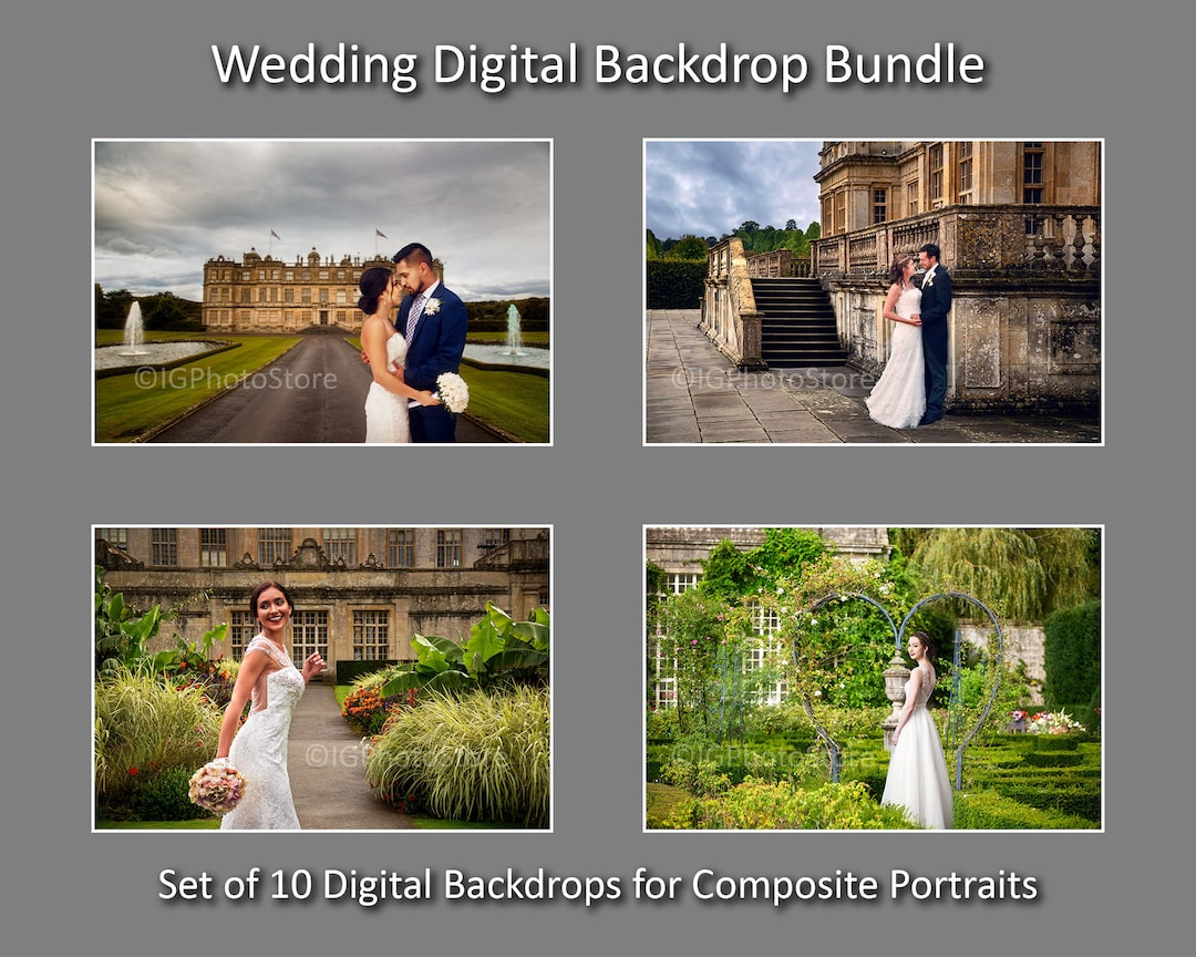 Wedding Digital Backdrop Bundle, Set of 10 Digital Backgrounds at an ...