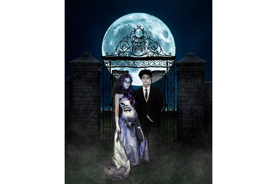 Halloween Digital Backdrop Corpse Bride Inspired Halloween | Etsy