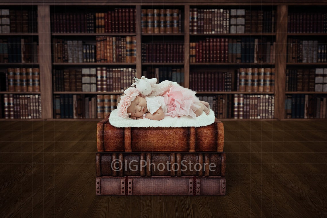 Stack of Books Layered Digital Backdrop Library Background | Etsy