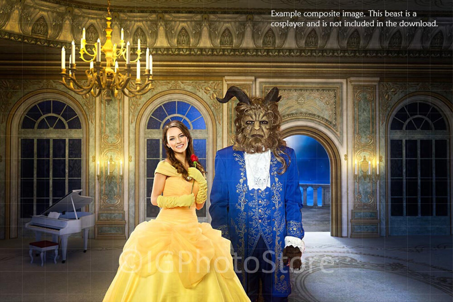 Beauty Backdrop, Belle and the Beast Background, Ballroom Digital ...