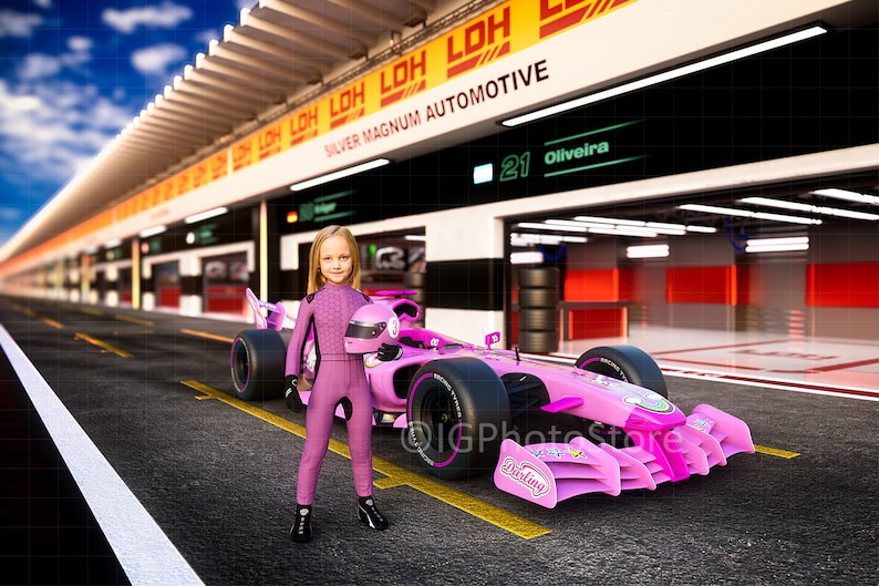 Racing Car Pit Lane Digital Backdrop Bundle Motor Race Track | Etsy