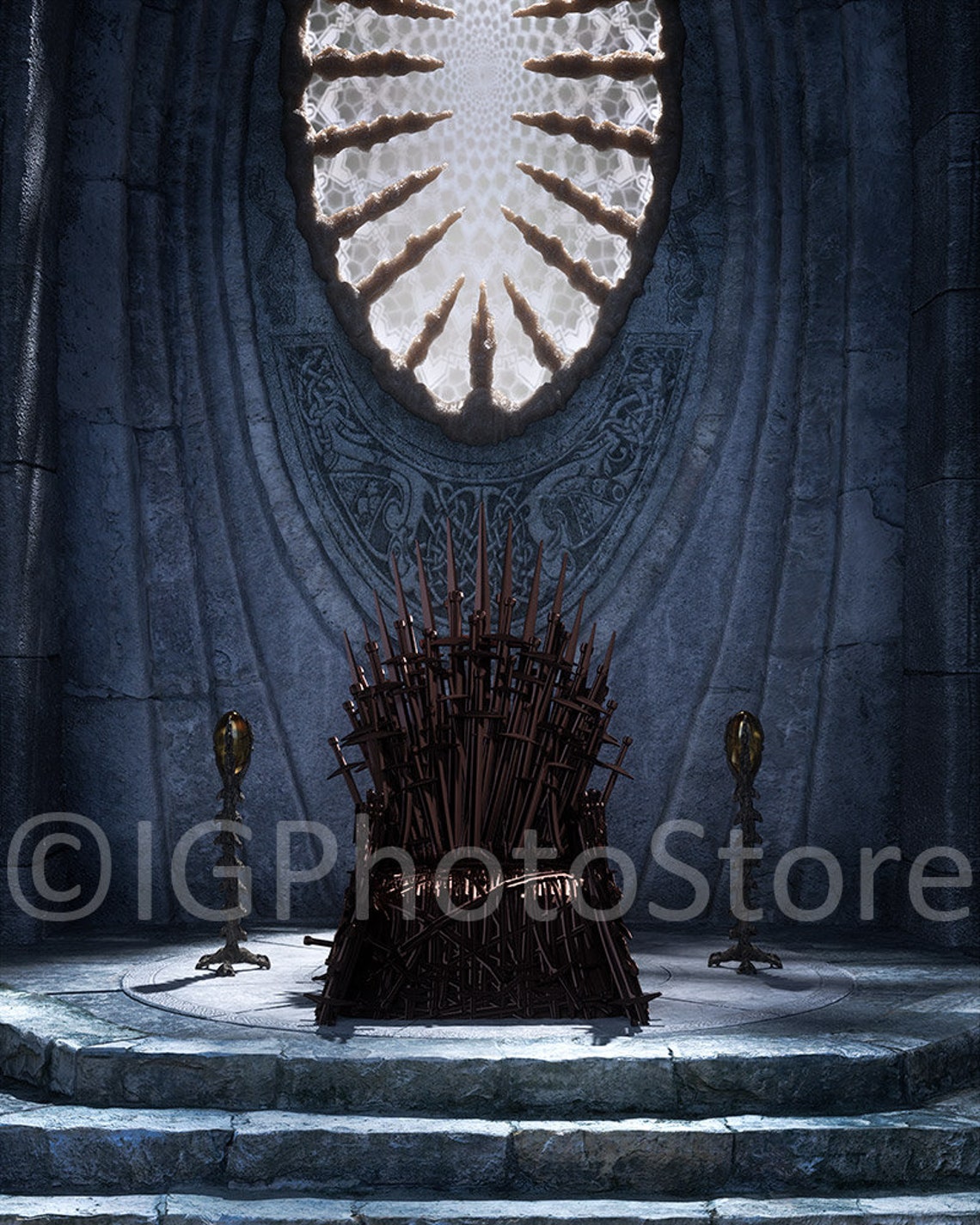 Iron Throne Digital Backdrop Medieval Fantasy Throne Room | Etsy UK