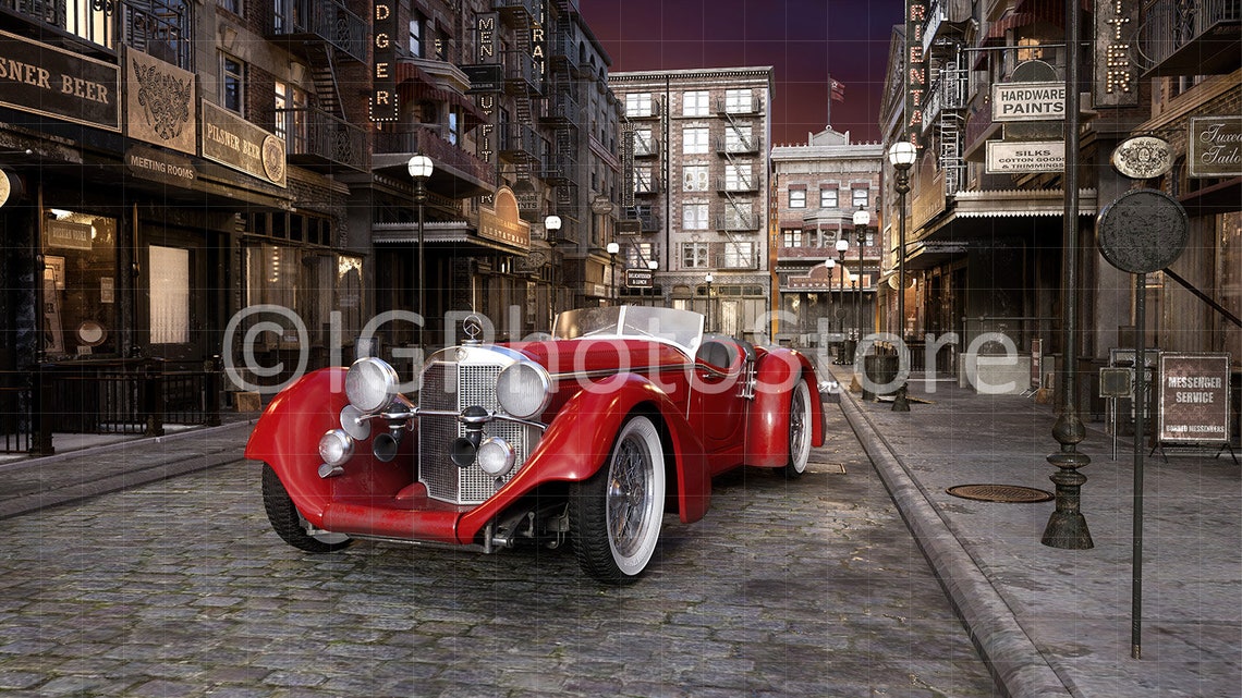 1920s Vintage Sports Car Digital Background Roaring Twenties - Etsy