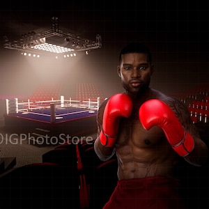 Boxing Arena Digital Backdrop, Boxing Ring Digital Backdrop, Sports ...