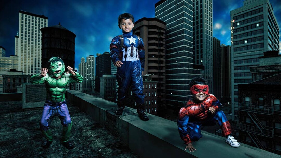 Superhero Photography Backdrop, Super Hero Digital Background, City ...