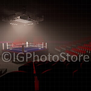 Boxing Arena Digital Backdrop, Boxing Ring Digital Backdrop, Sports ...