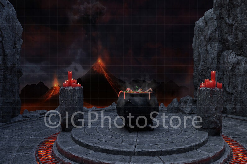 Witches Cauldron Digital Backdrop, Halloween Witch Digital Background ...