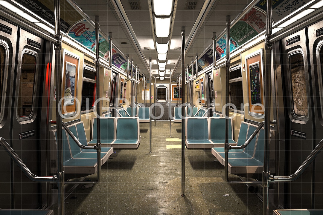Underground Subway Train Carriage Digital Backdrop, Tube Train ...