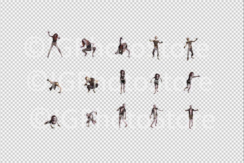 15 Zombies Digital Overlays Halloween Walking Zombie Dead | Etsy