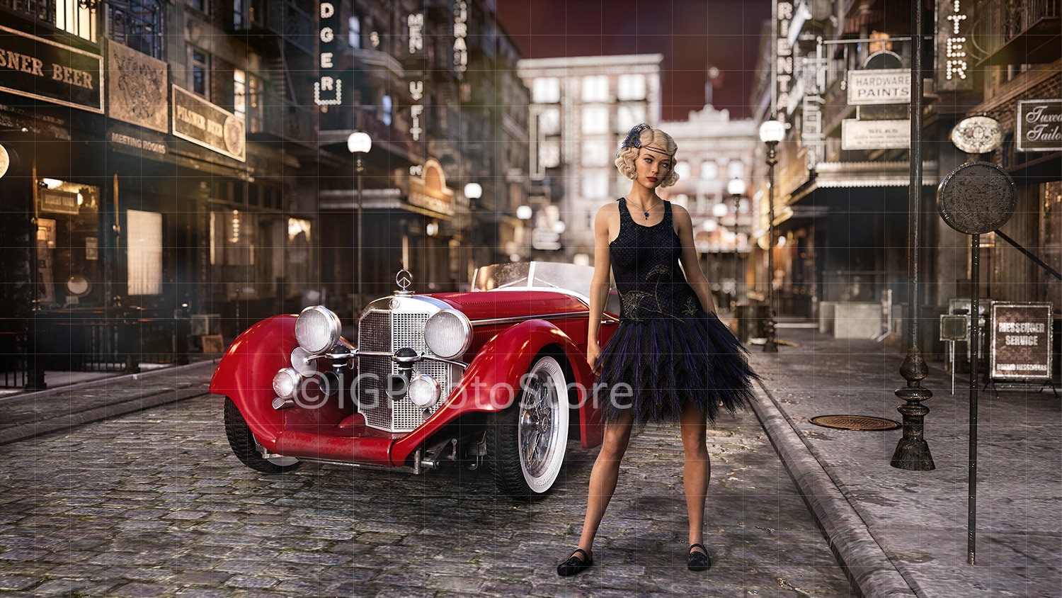 1920s Vintage Sports Car Digital Background Roaring Twenties - Etsy