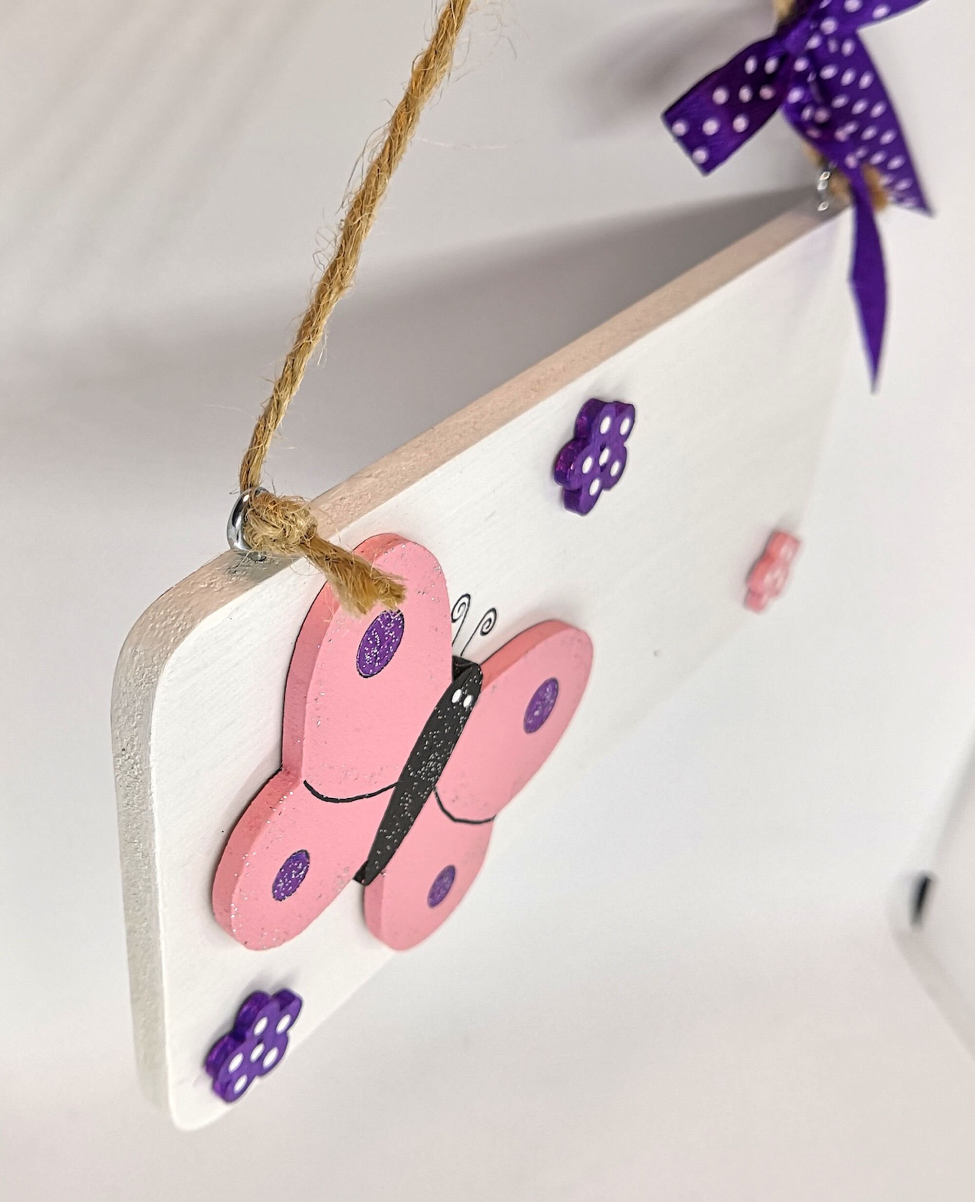 Butterfly Personalised Childs Room Sign Door Plaque | Etsy UK