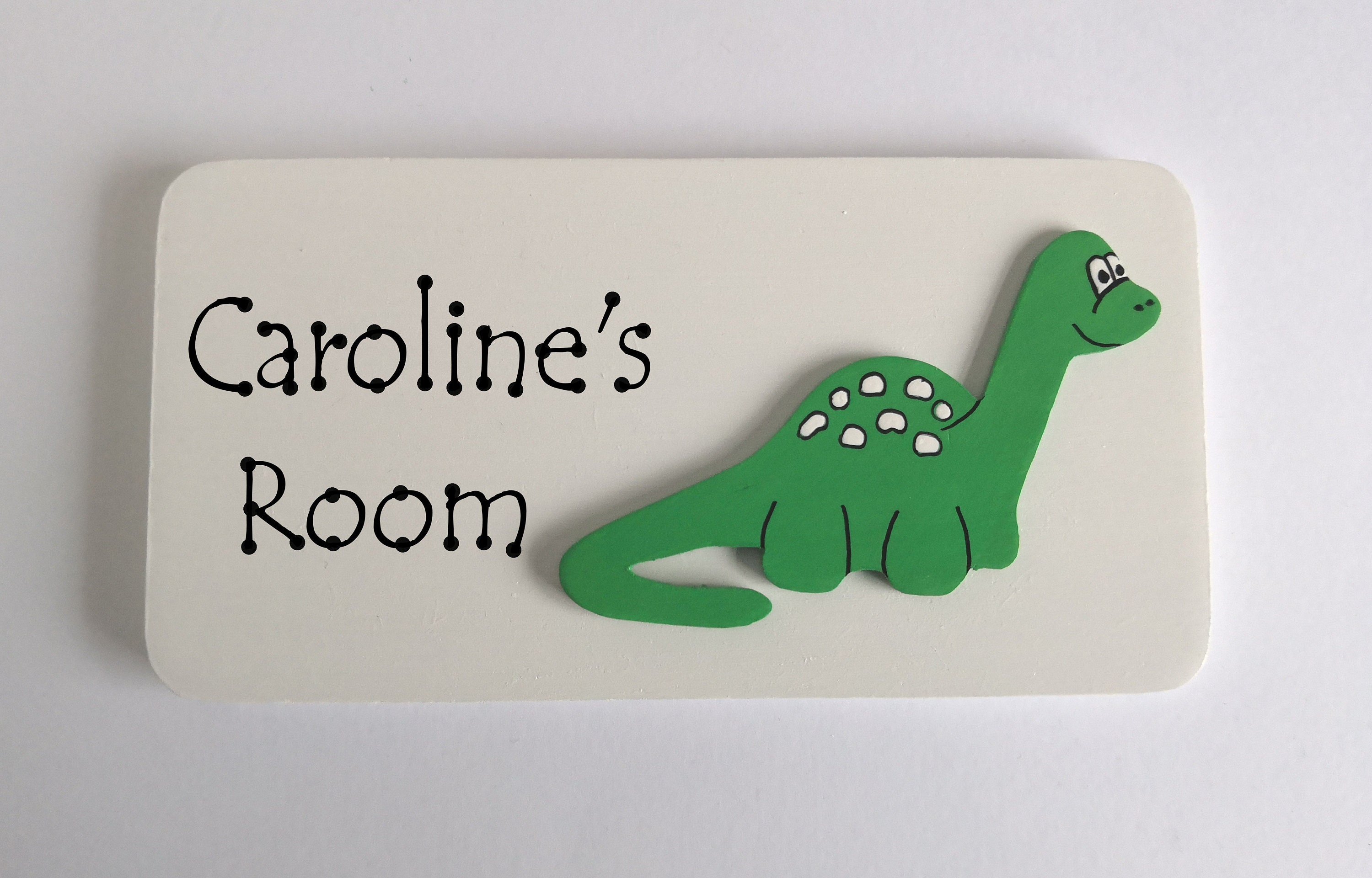 Dinosaur Personalised Childs door sign plaque Cute Dino Ideal | Etsy