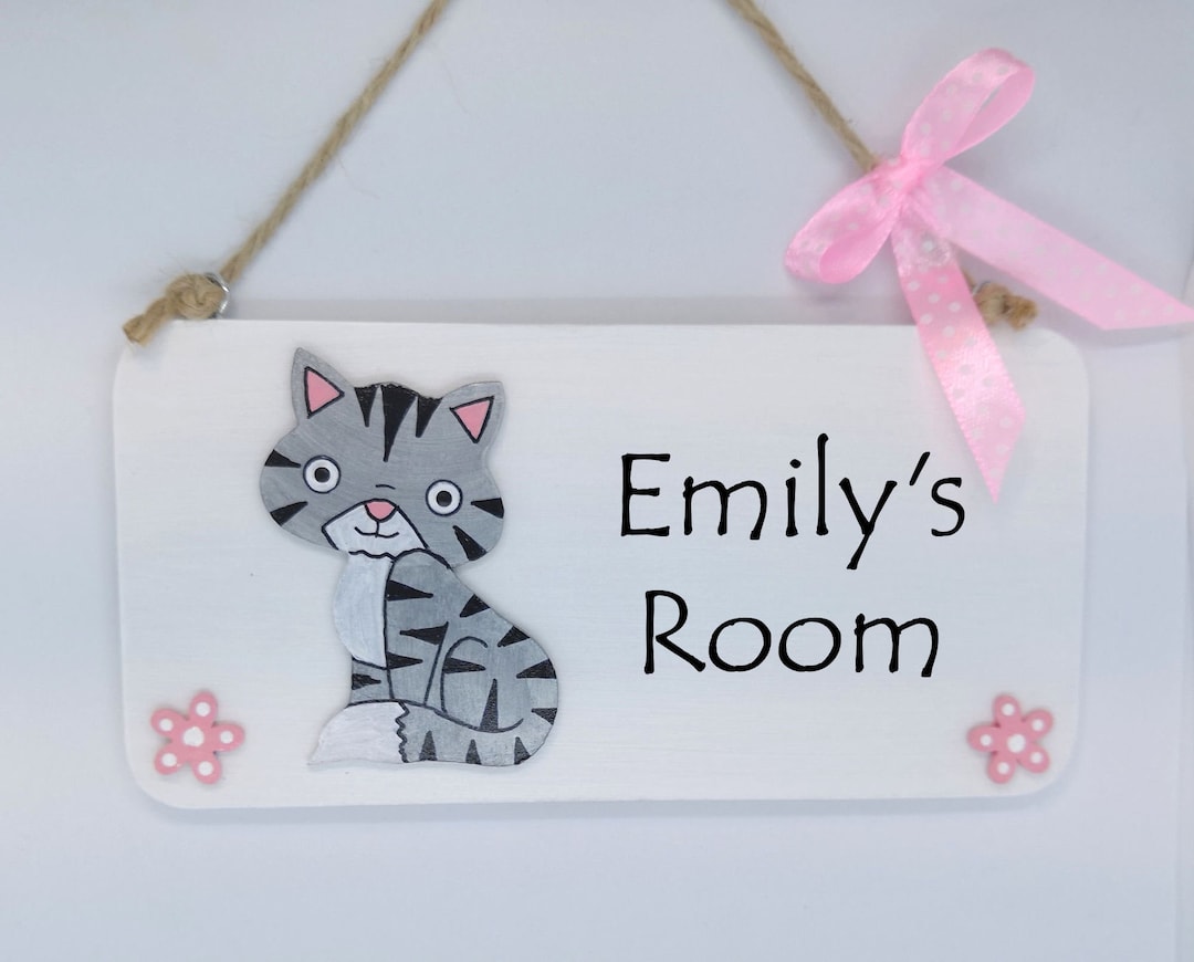 Cute Kitten Cat Personalised Door Sign Plaque Ideal Gift - Etsy