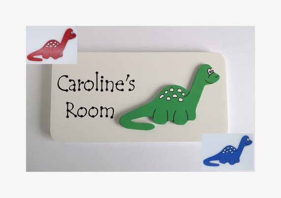 Dinosaur Personalised Childs Door Sign Plaque Cute Dino Ideal - Etsy