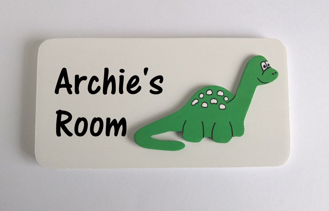 Dinosaur Personalised Childs Door Sign Plaque Cute Dino Ideal Gift - Etsy
