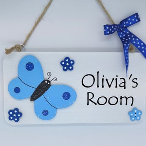 Butterfly Personalised Childs Room Sign Door Plaque - Etsy