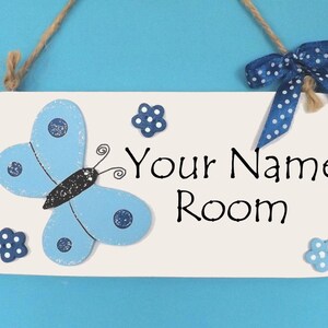 Butterfly Personalised Childs Room Sign Door Plaque | Etsy