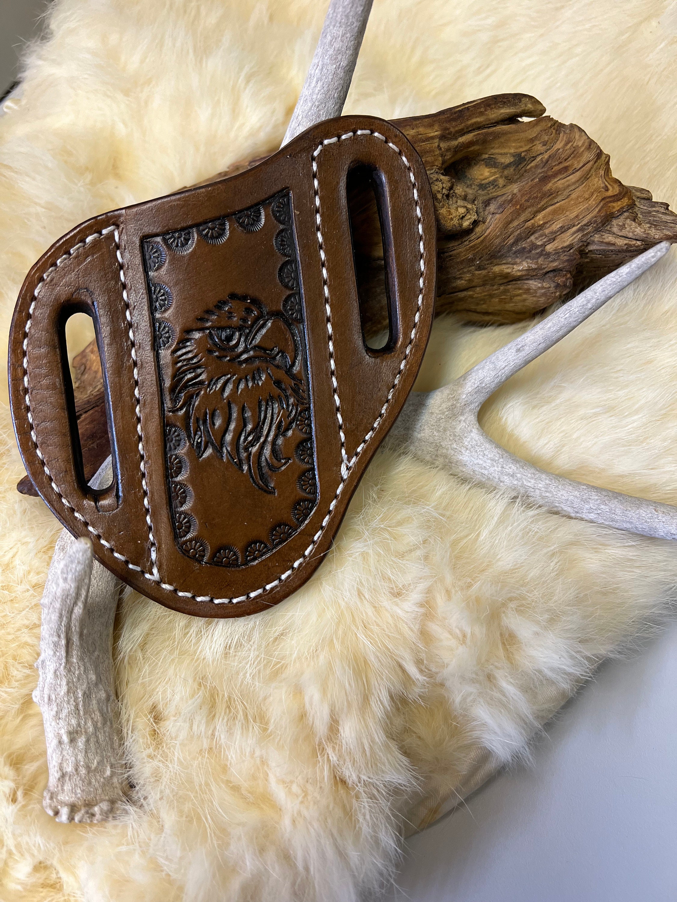 Hand-tooled Leather Knife Sheath (pancake) - Etsy