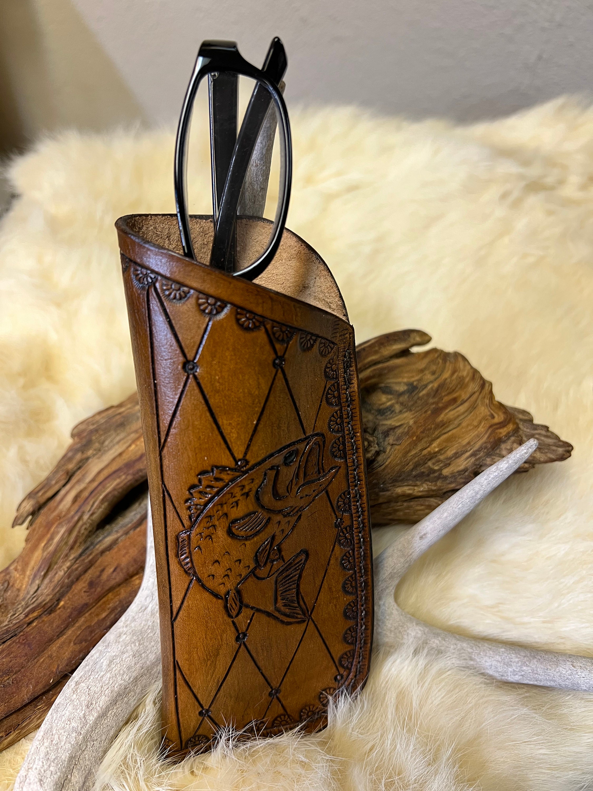 Hand-tooled Leather Eyeglasses Case - Etsy