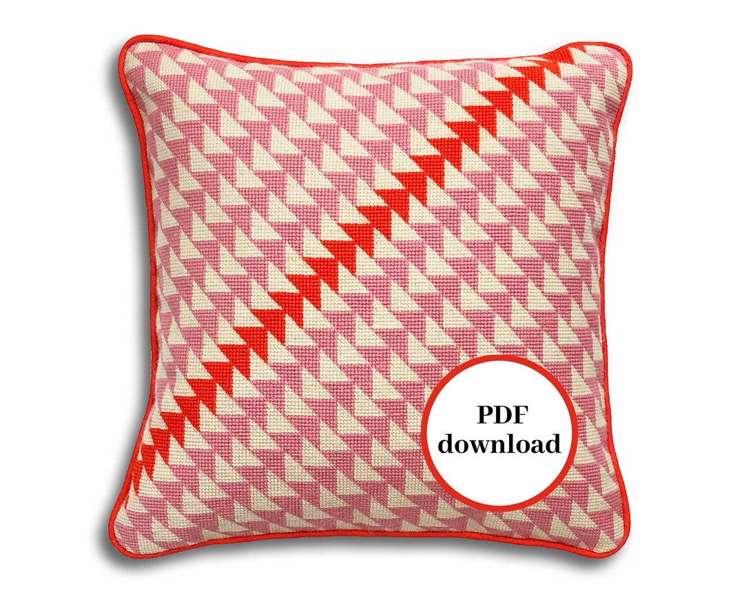 Modern Needlepoint Chart/pattern, PDF Download, Geometric Triangles ...
