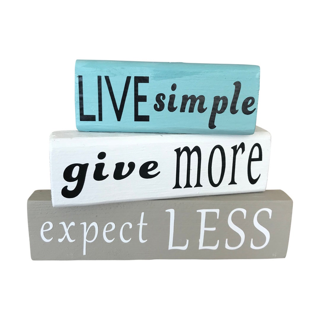 Inspirational Wood Block Signs, Live Simple Decor - Etsy