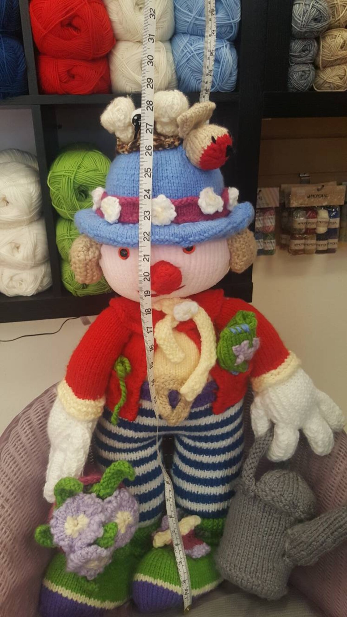 Hand Crafted Knitted Clown - Etsy