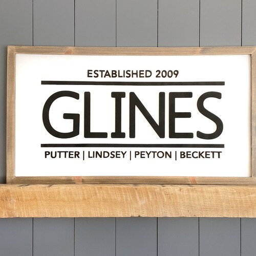 Last Name Sign All Wood 3D Hand Cut Cursive Name Farmhouse - Etsy
