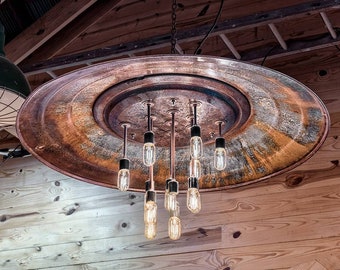 Rustic Vintage Chicken Brooder 34 Disk Drop Light - Etsy