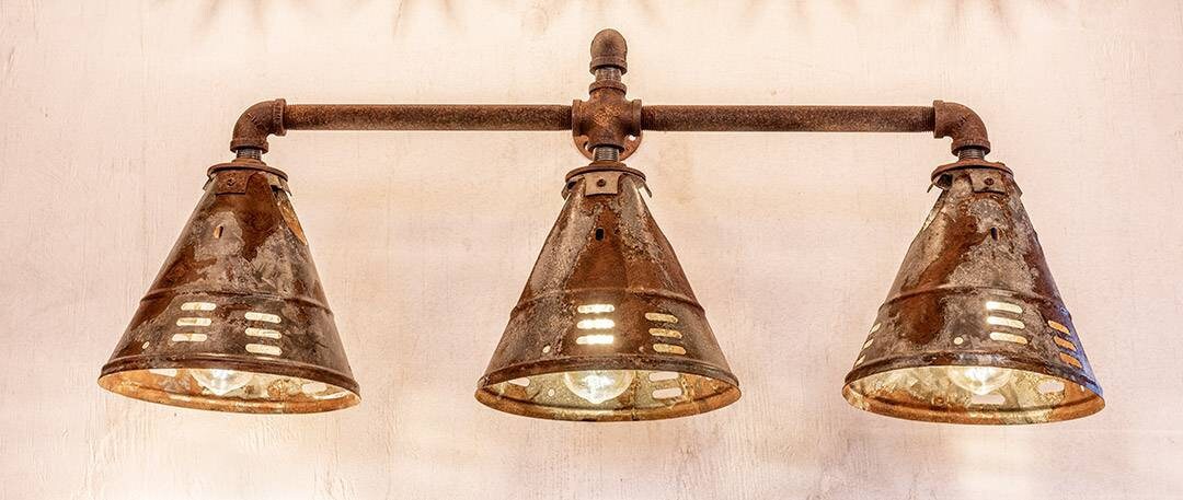 Vintage Triple Cone Wall Sconce - Etsy