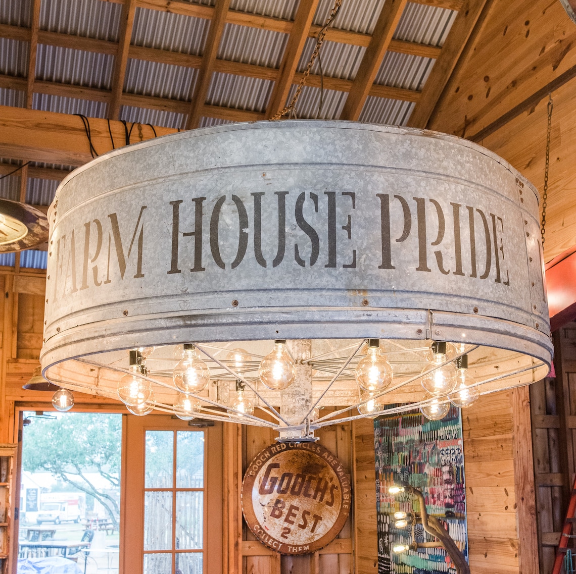 Rustic Vintage Pride of the Farm Hog Feeder Chandelier | Etsy