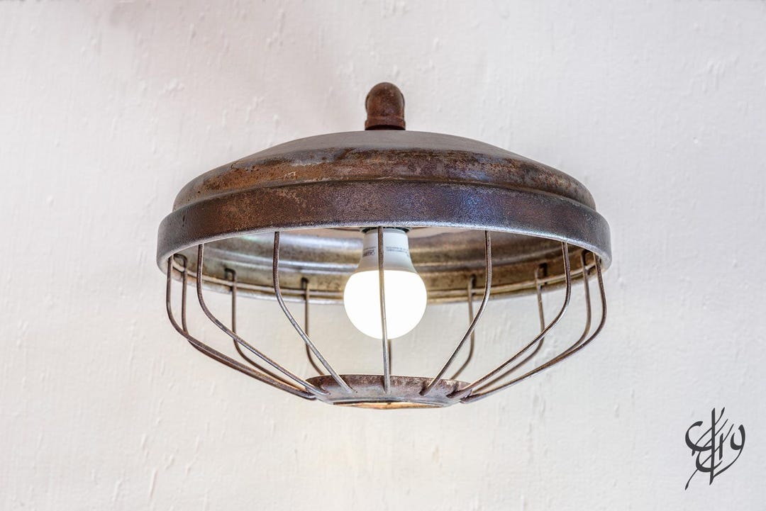 Rustic Farmhouse Chicken Bowl W/cage Wall Sconce - Etsy