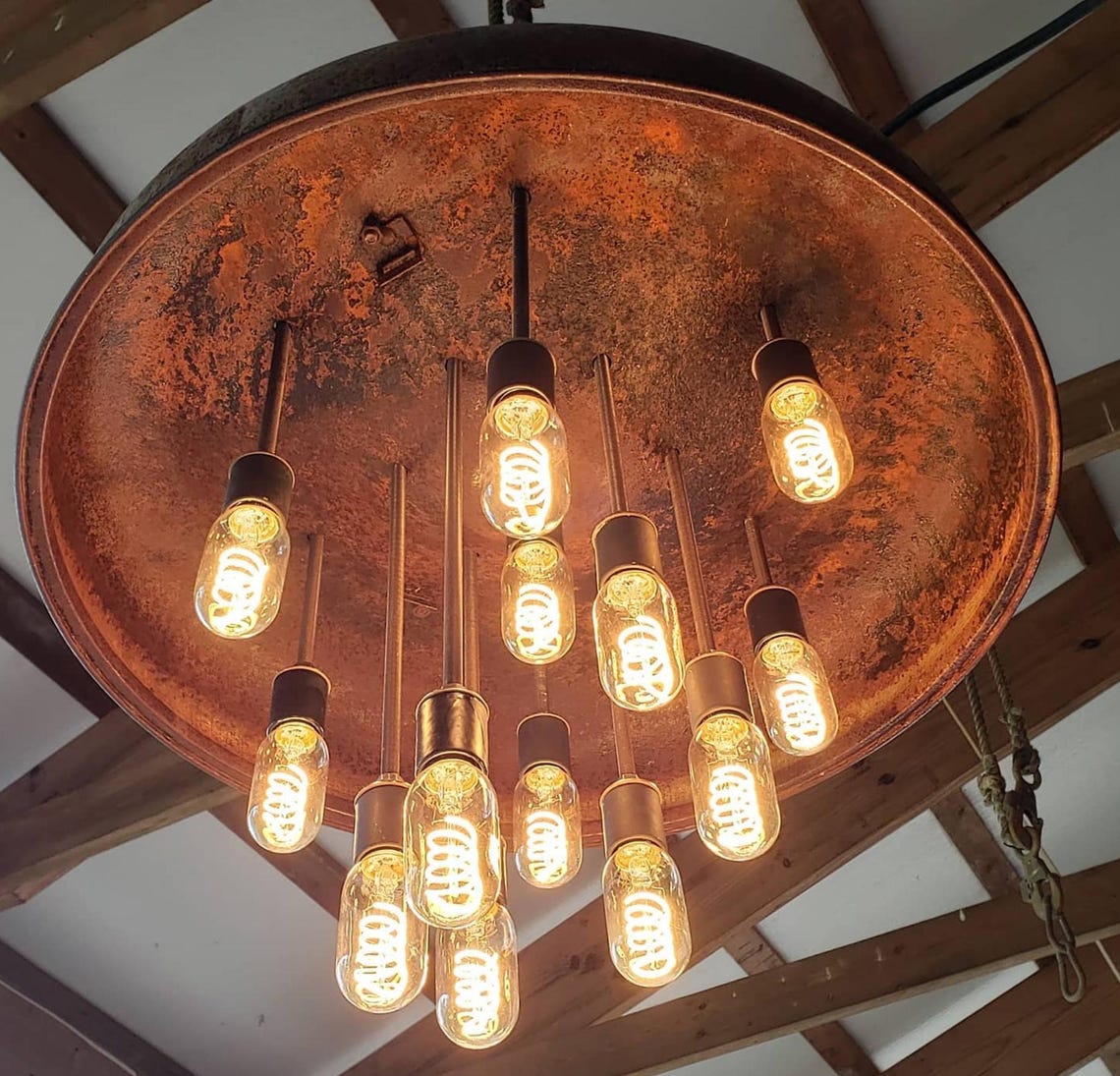 Rustic Vintage Turkey Brooder 25" Disk Drop Light - Etsy