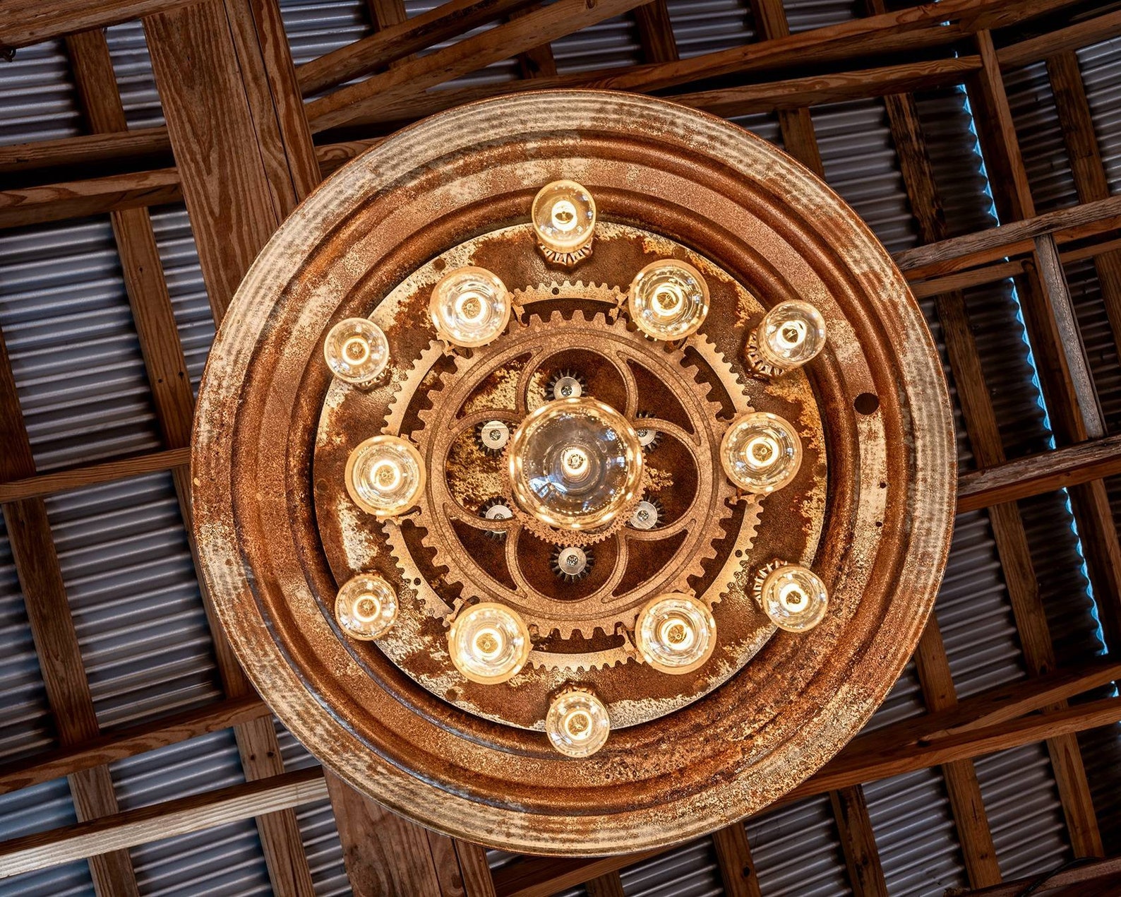 Vintage Chicken Brooder Disk Rings & Gears Light - Etsy