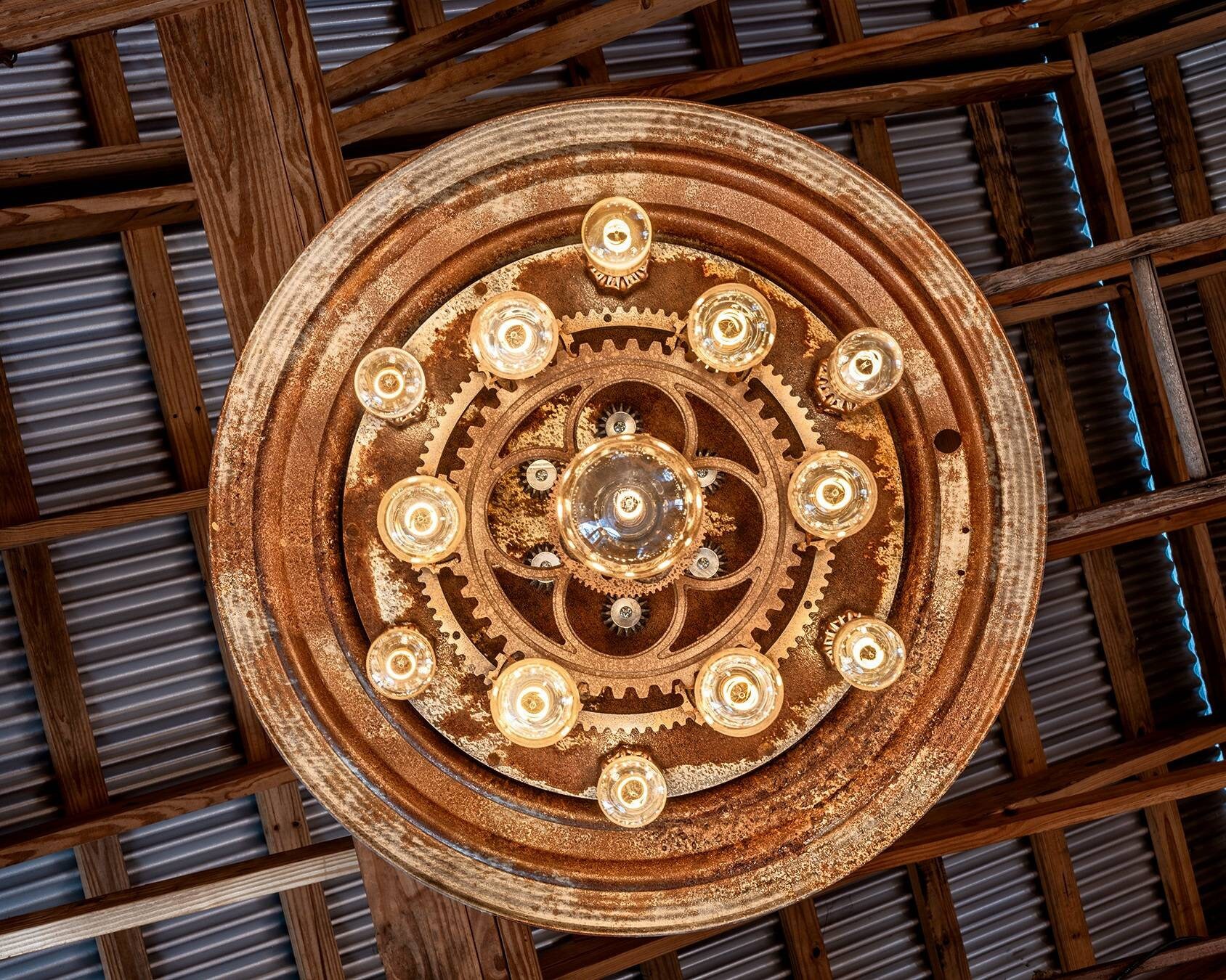 Vintage Chicken Brooder Disk Rings & Gears Light - Etsy