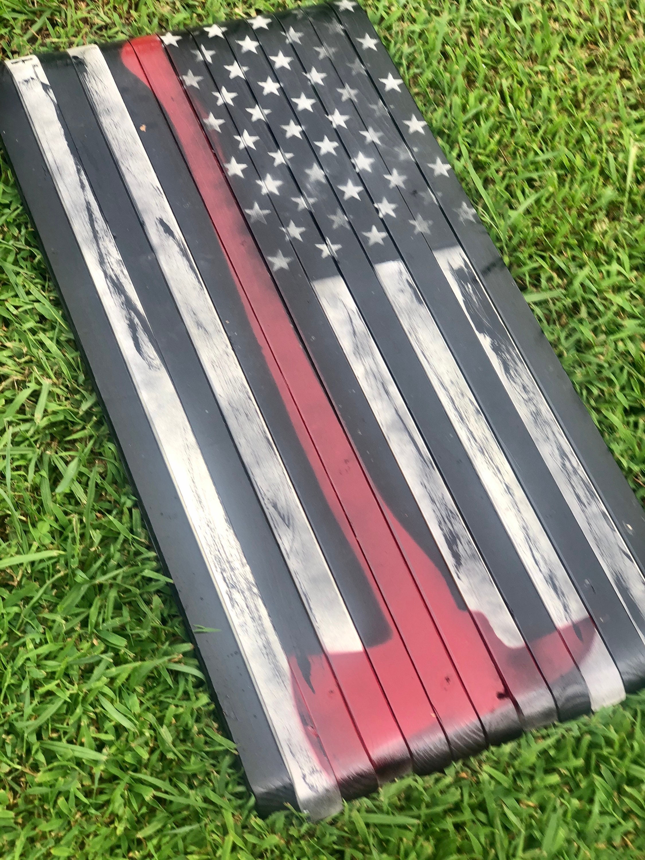 Thin Red Line Axe Flag - Etsy