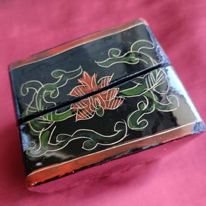 Vintage Antique Chinese, Oriental Wooden Box With Porcelain Dome Lid ...