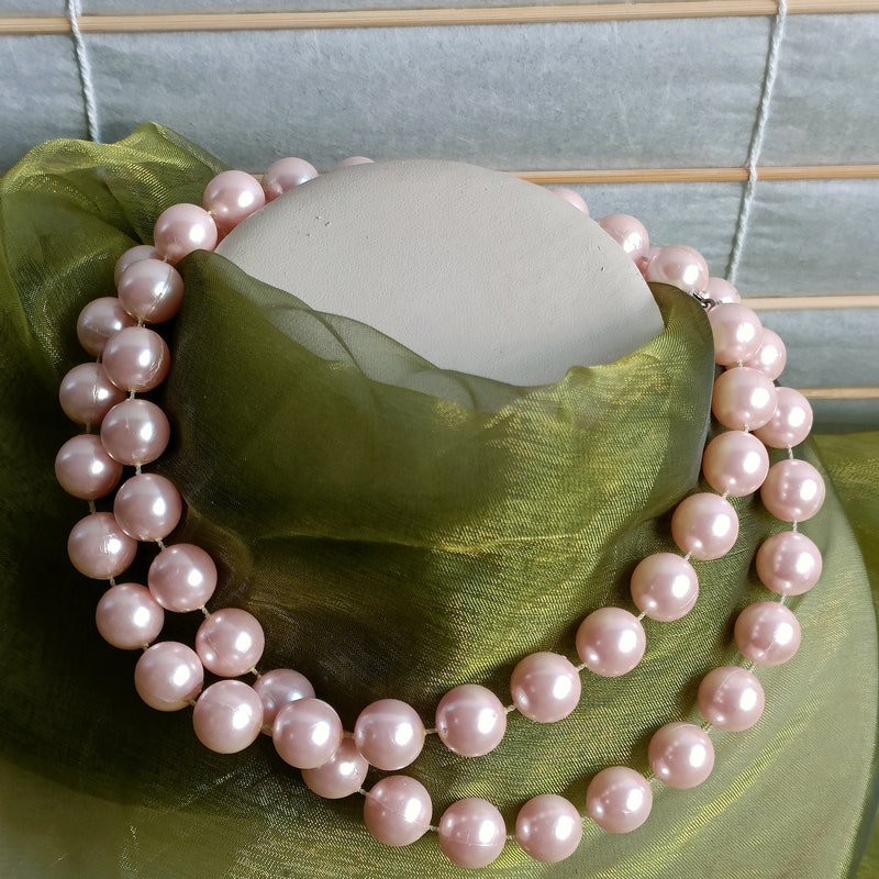 Pink Pearl Necklace - Etsy