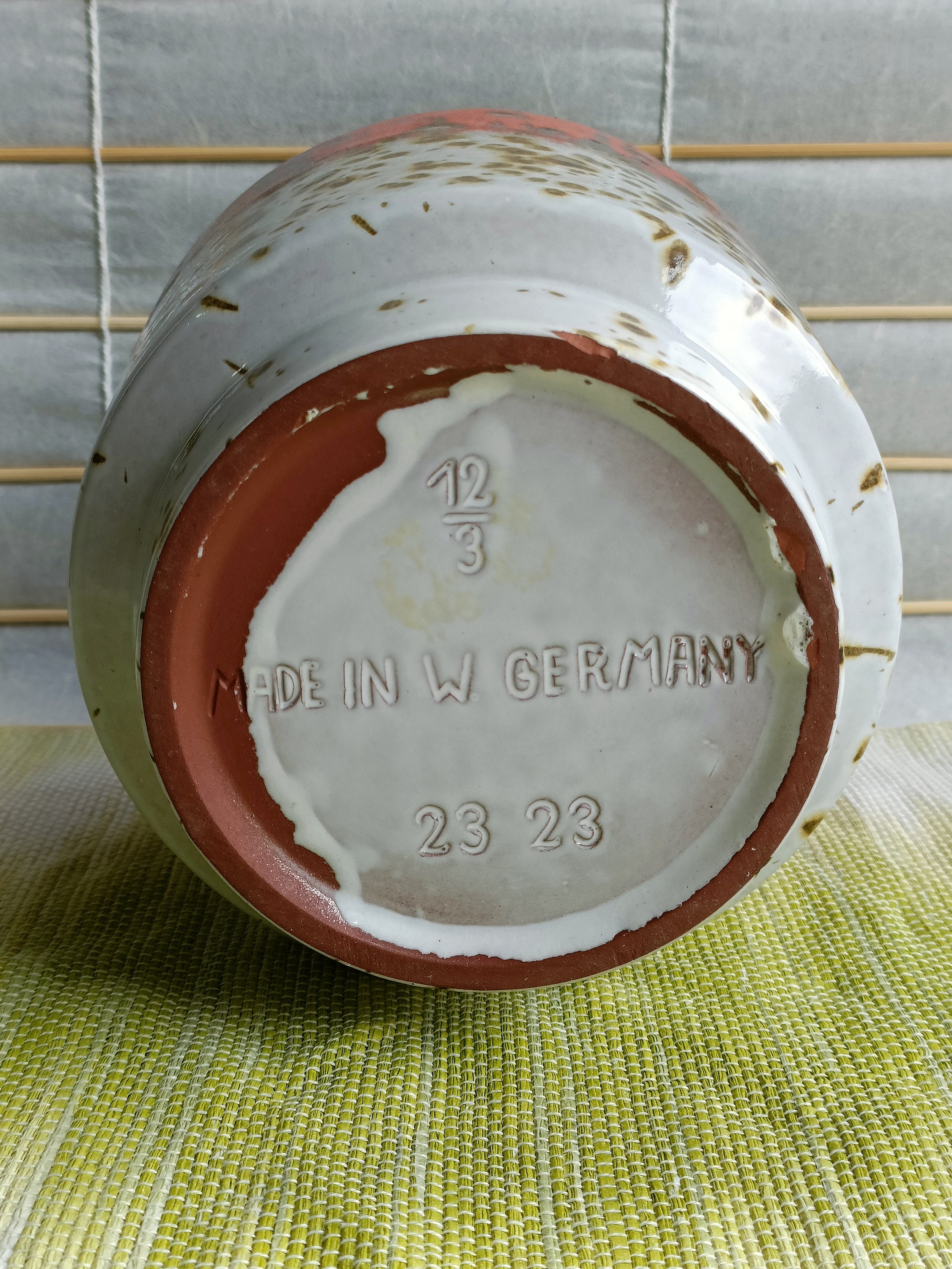 Vintage Scheurich Ceramic Planter, 1970s Orange Ceramic Fat Lava Pot ...