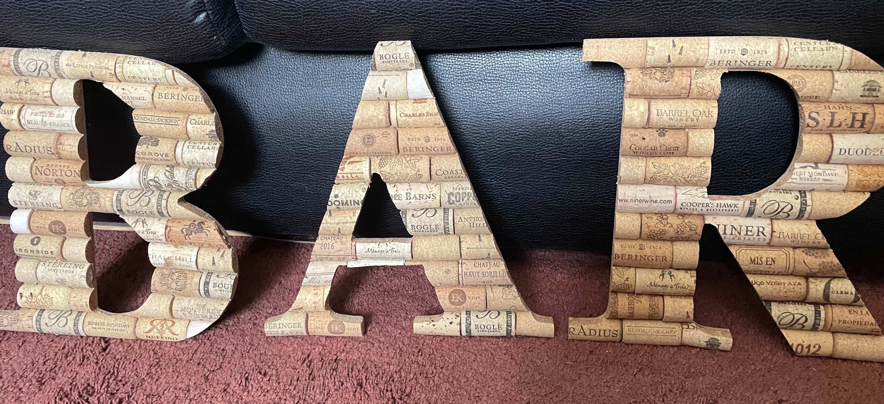 Natural Wine Cork BAR Sign - Etsy