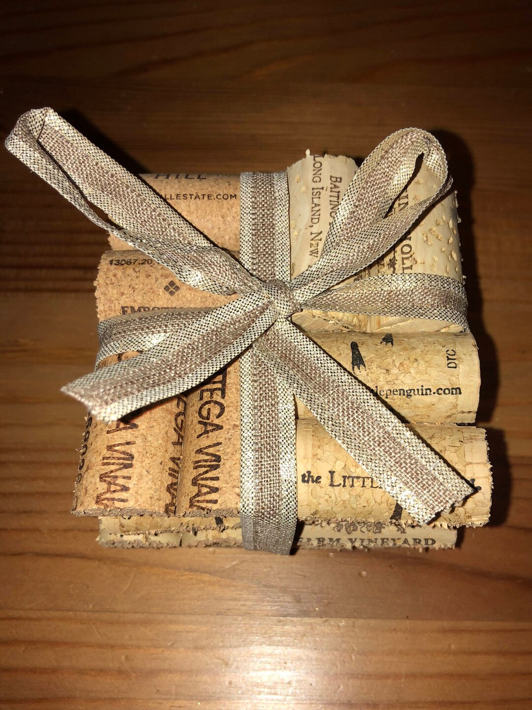 Square Natural Wine Cork Drink Coasters- Set of 4 - Etsy