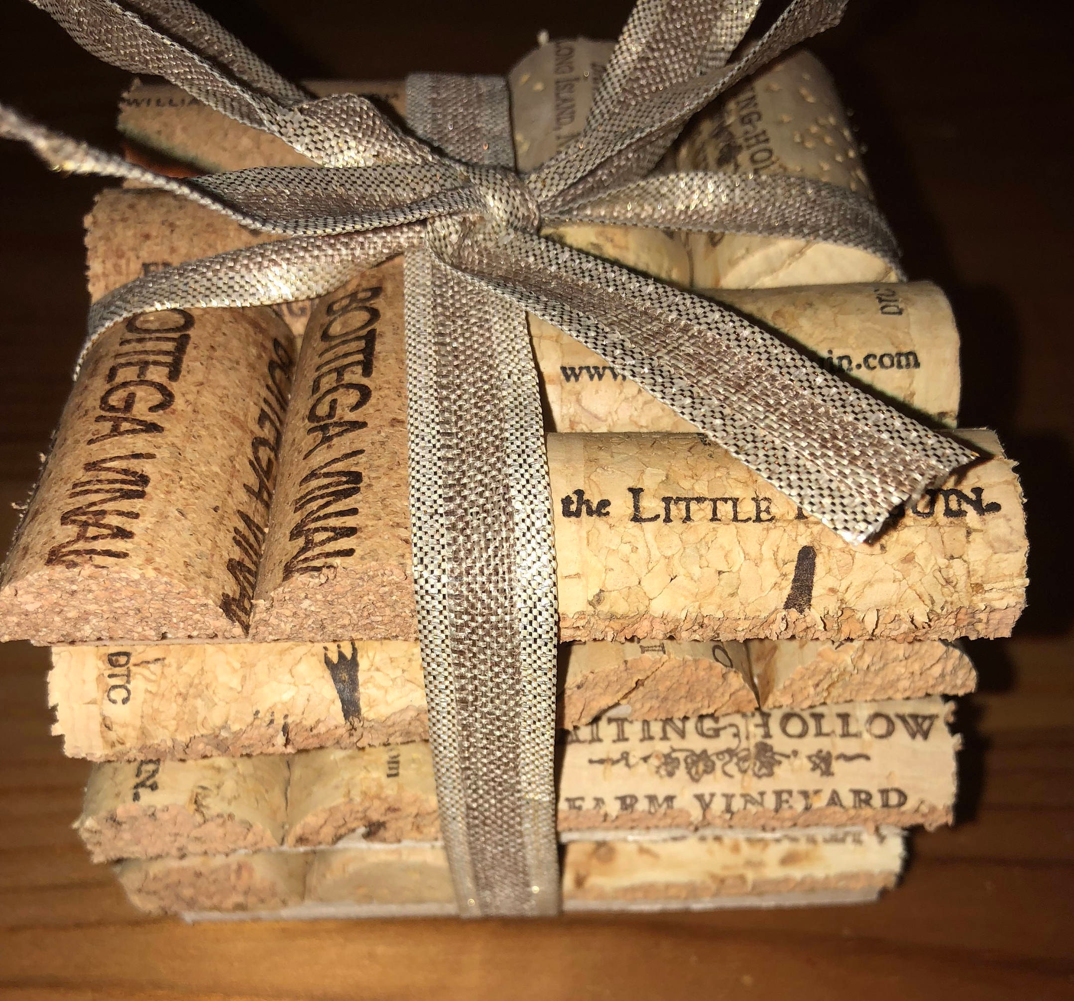 Square Natural Wine Cork Drink Coasters- Set of 4 - Etsy