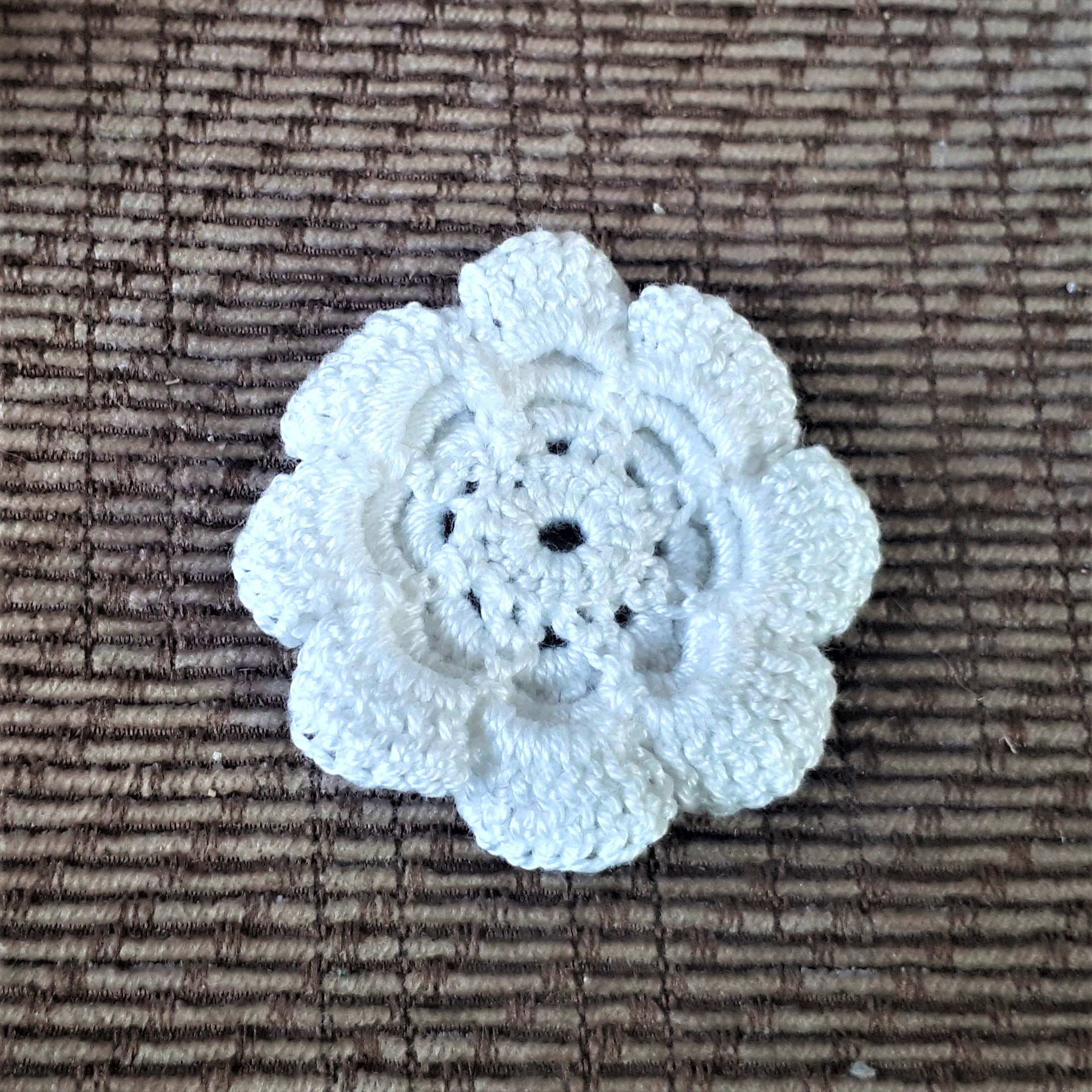 Set of 3-6-9 Flower Motif Decorative Crocheted Accessory White Wedding ...