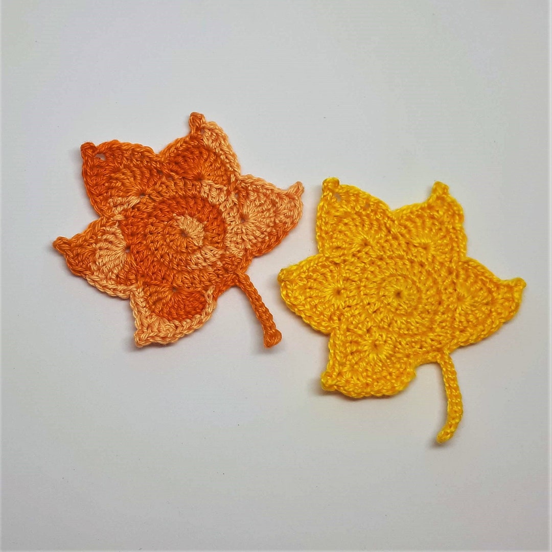 Hojas de arce de otoño Set de 3-6-9 apliques de hojas de ganchillo 100% ...