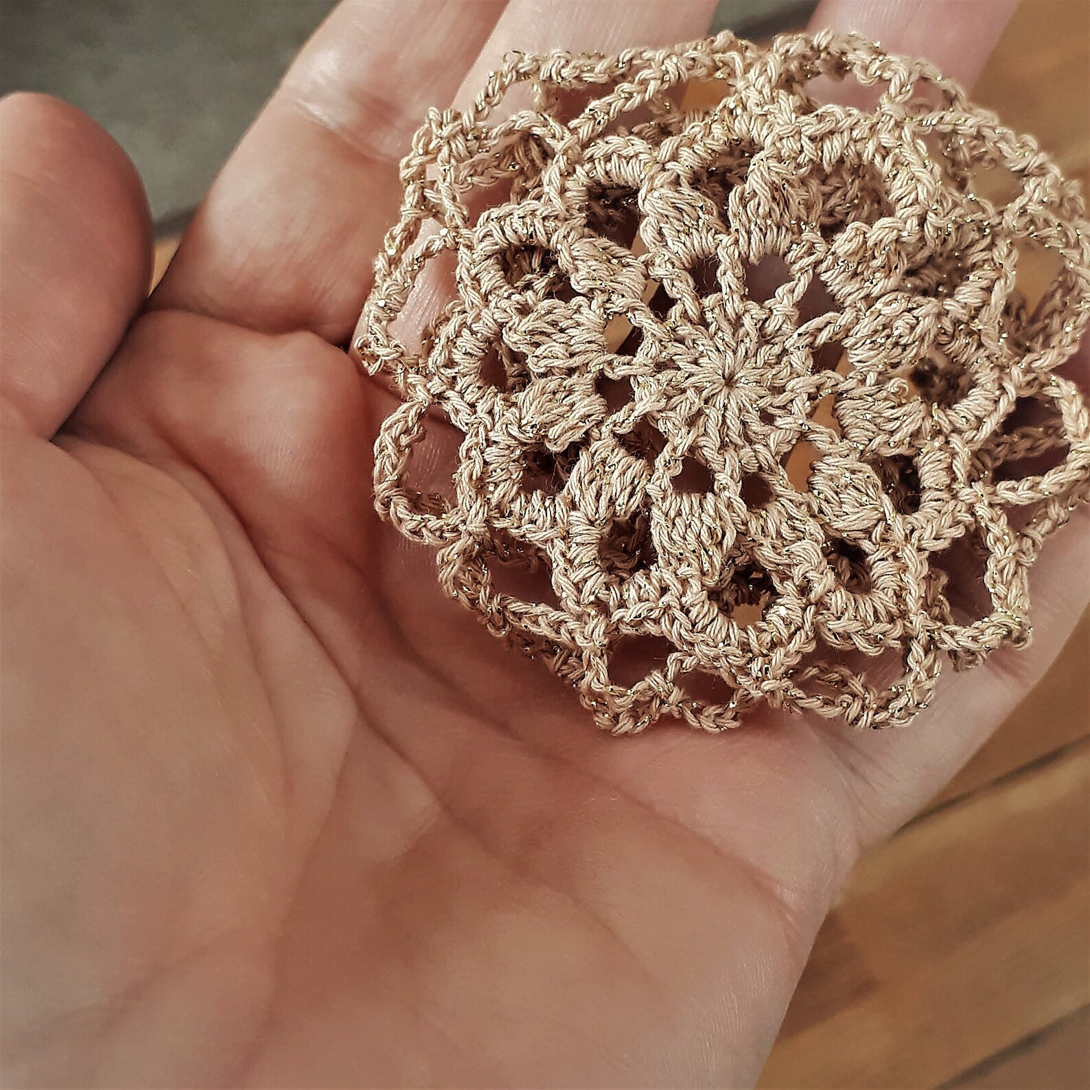 Ballerina Gold/sand Color Bun Cover Crocheted Ballet Hair Bun Holder ...