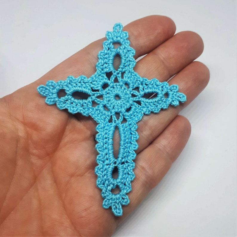 Crochet Cross Bookmark, Religious Gifts. Baptism, Confirmation ...